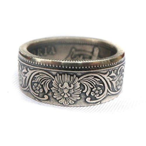 Silver Rupee Coin Ring India 1877 1901 One Rupee Coin - Etsy