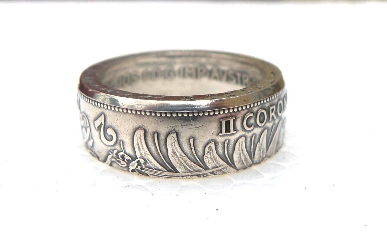 Austro-hungarian Silver Coin Ring - 2 Crowns 1912 - Silver 2 Corona ...