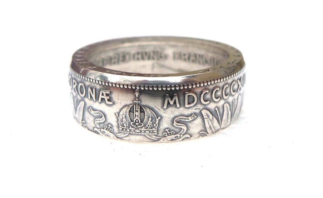 Austro-hungarian Silver Coin Ring - 2 Crowns 1912 - Silver 2 Corona ...