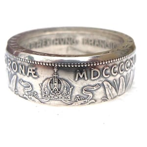 Austro-hungarian Silver Coin Ring - 2 Crowns 1912 - Silver 2 Corona ...