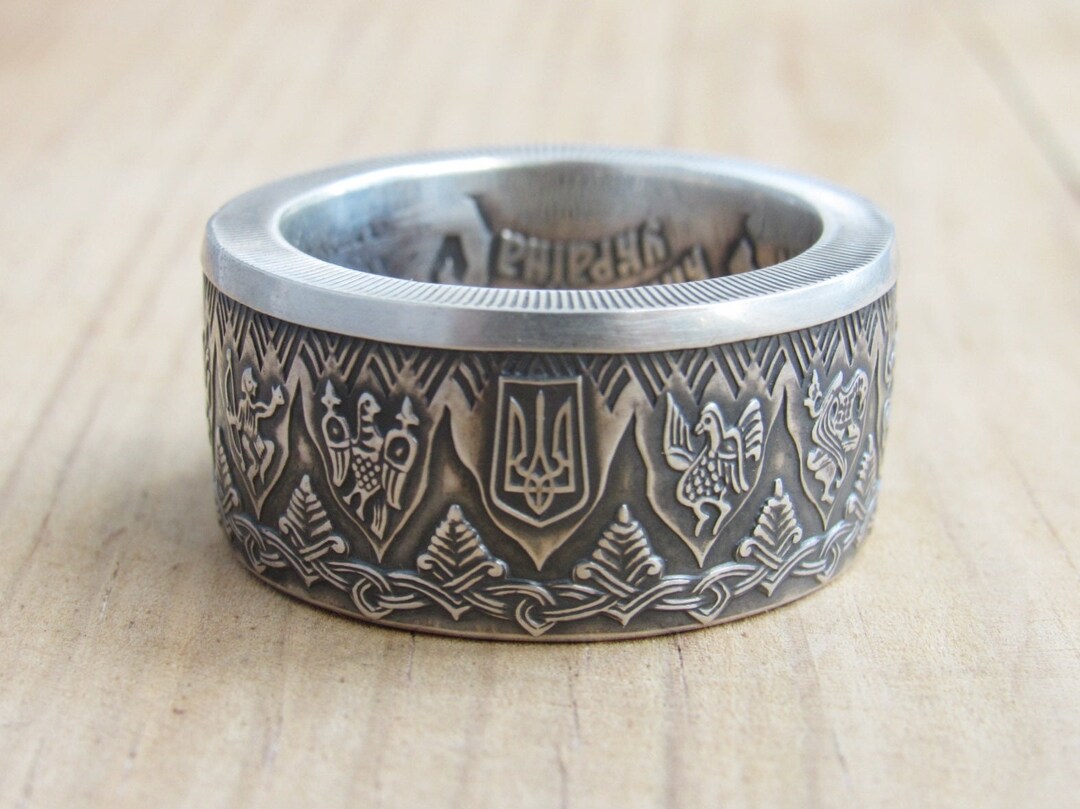 Silver Coin Ring Ukraine Ring From Silver Coin 2002 Ukraine Coin Ring ...