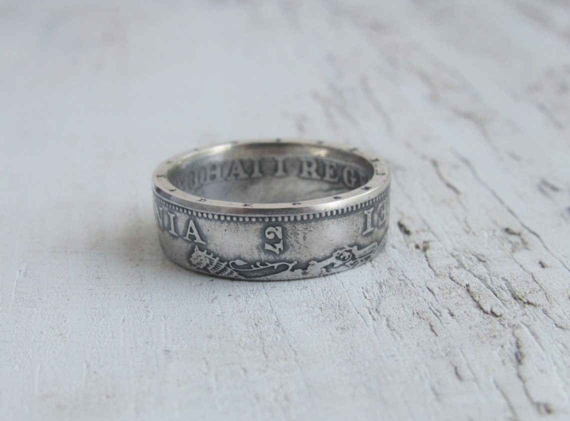 Romania Silver Coin Ring Romania Ring Made of Romanian - Etsy