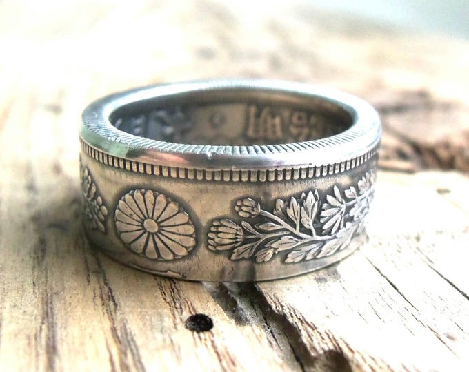 Japan 50 Sen Silver Coin Ring - Etsy