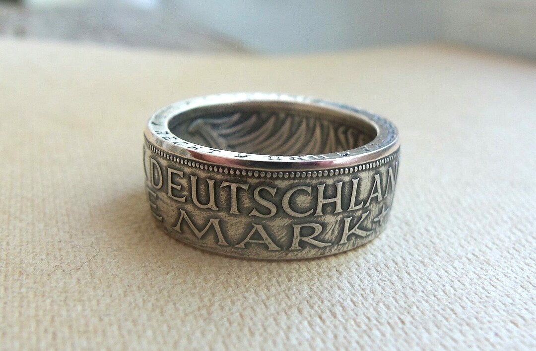 Silver Coin Ring West Germany - Silber 5 Deutsche Mark Münzring (silver ...