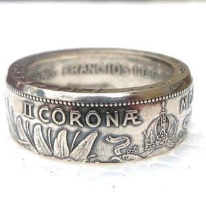 Austro-hungarian Silver Coin Ring - 2 Crowns 1912 - Silver 2 Corona ...