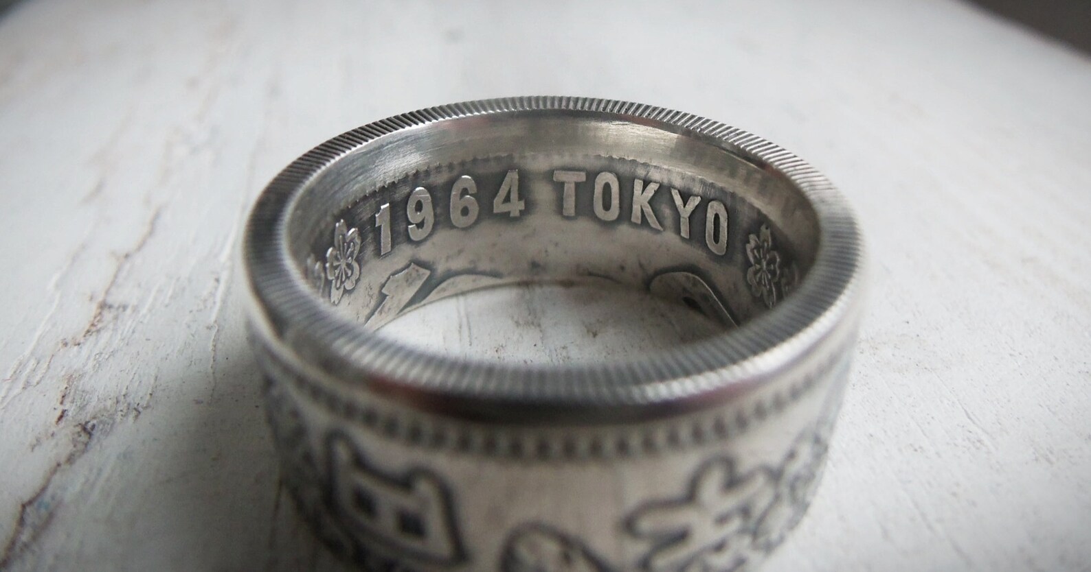 Japanese Silver Coin Ring Japan 1964 1000 Yen .925 Pure | Etsy