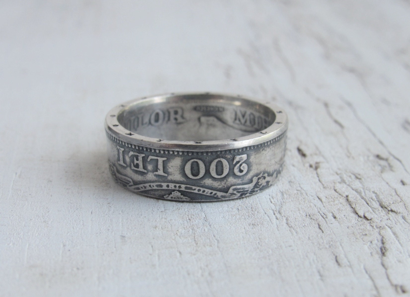 Romania Silver Coin Ring Romania Ring Made of Romanian - Etsy