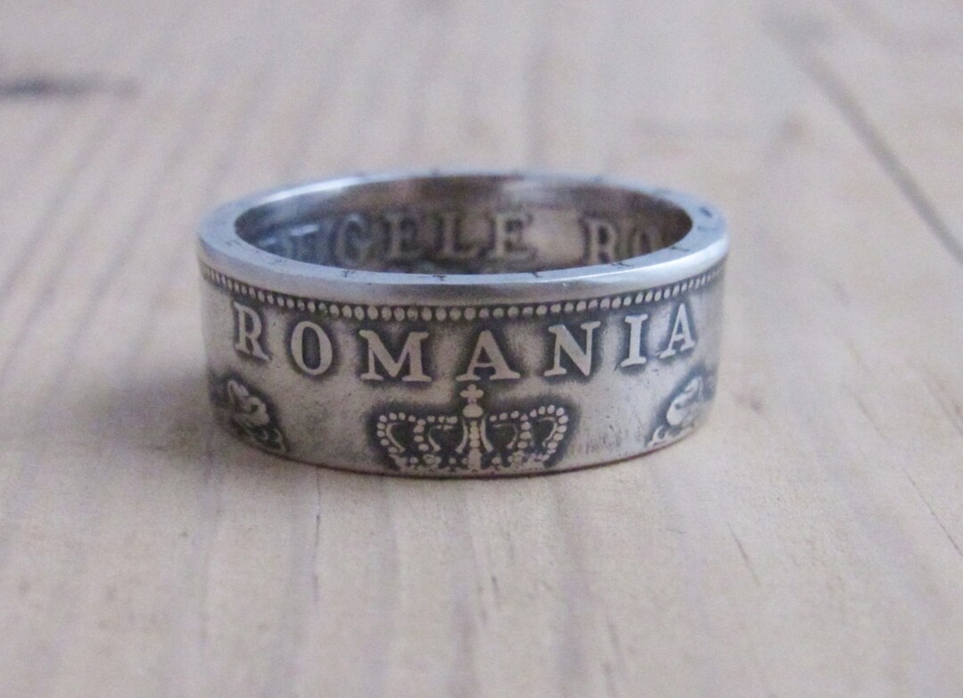 Romanian Coin Ring - Romania Silver Coin Ring - Ring Made of Romanian ...