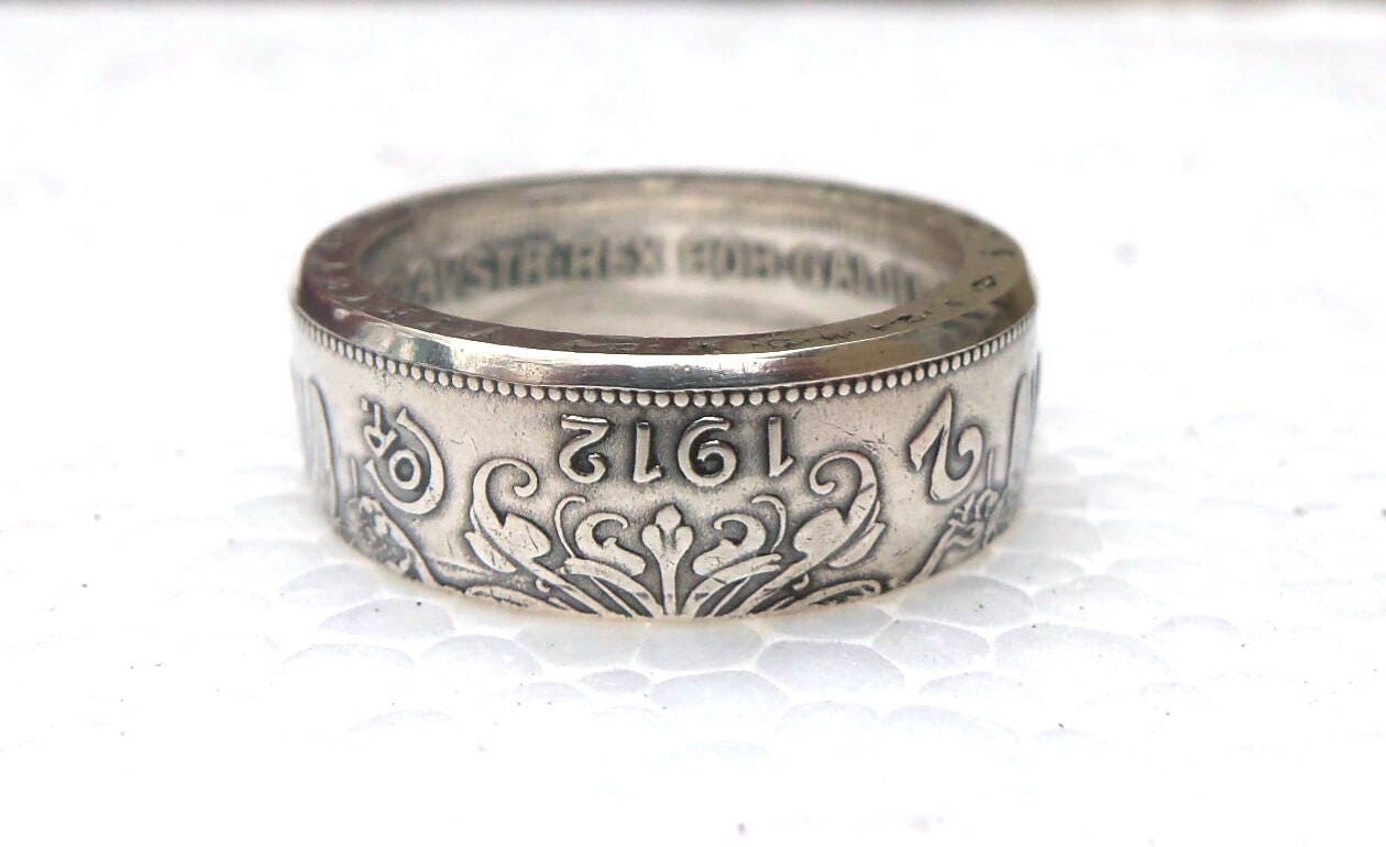 Austro-hungarian Silver Coin Ring - 2 Crowns 1912 - Silver 2 Corona ...