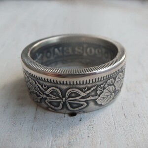 Silver Japanese Coin Ring - Silver 50 Sen Coin Japan - Silver Coin Ring ...