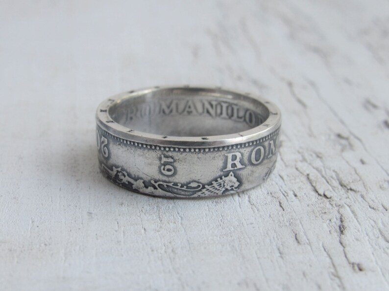 Romania Silver Coin Ring Romania Ring Made of Romanian - Etsy