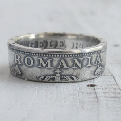 Silver Coin Ring Romania Romania Ring Made of Romanian - Etsy