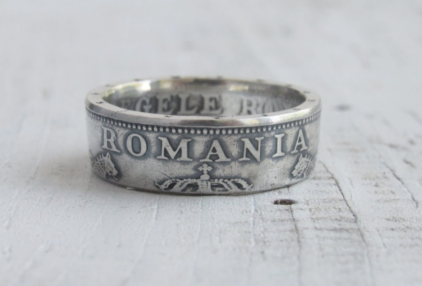 Romania Silver Coin Ring Romania Ring Made of Romanian - Etsy