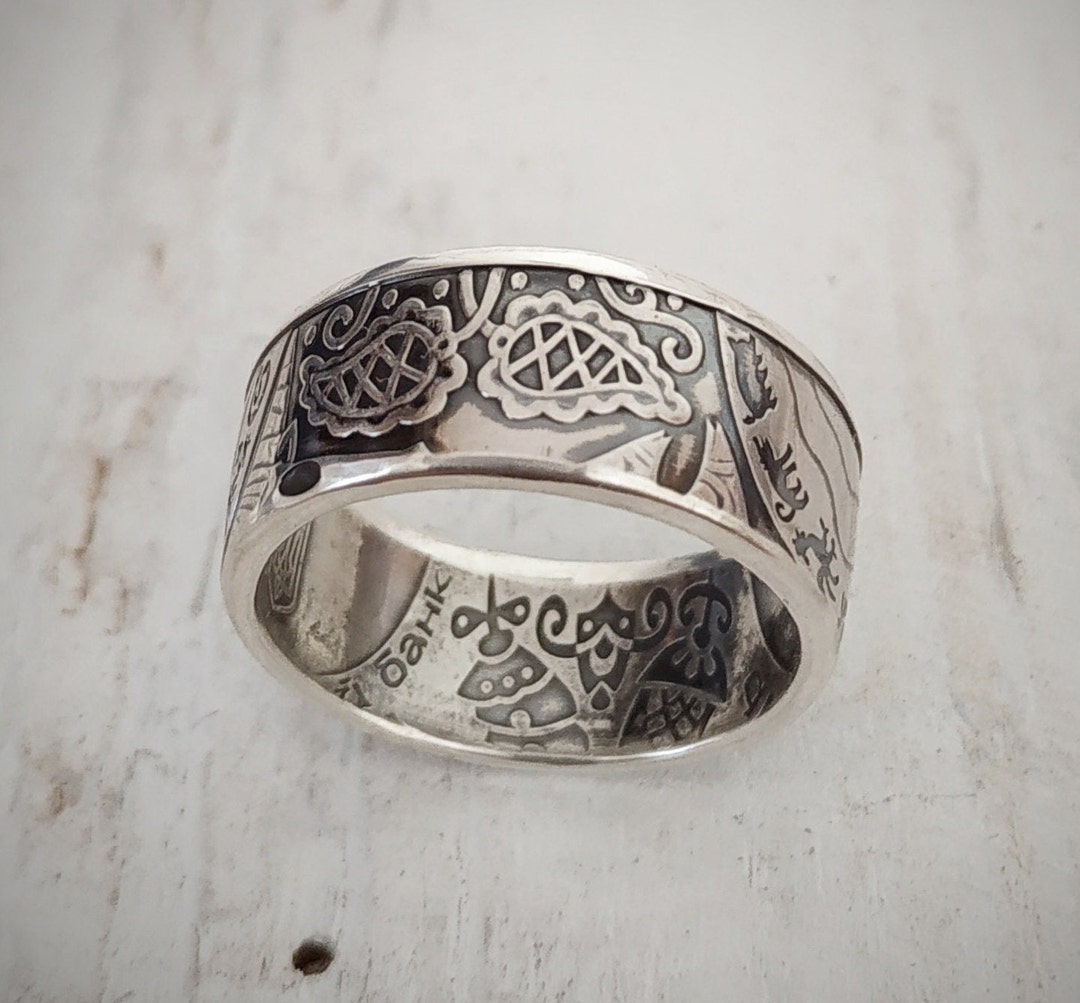 Ukrainian Coin Ring - Silver Ukrainian Coin Ring - Ukrainian Silver ...