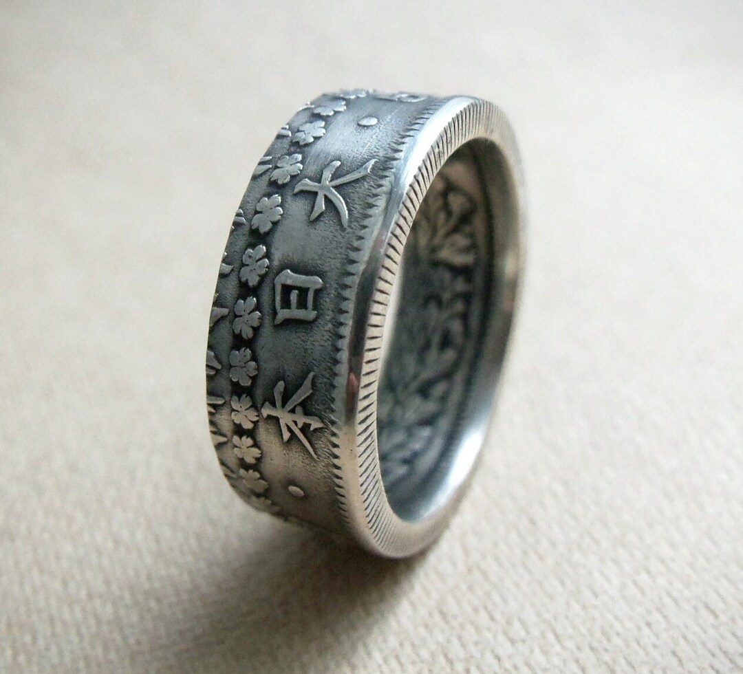 Japan Silver Coin Ring - Japanese Coin Ring - Ring From Japanese Coin ...