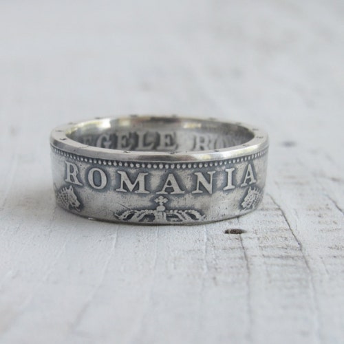 Silver Coin Ring Romania Romania Ring Made of Romanian | Etsy