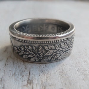 Silver Japanese Coin Ring - Silver 50 Sen Coin Japan - Silver Coin Ring ...
