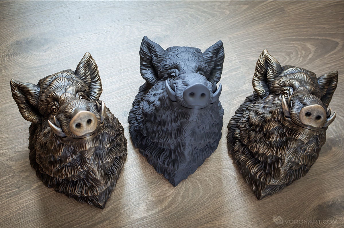 Large Wild Boar Head Sculpture Animal Portrait Faux Taxidermy | Etsy