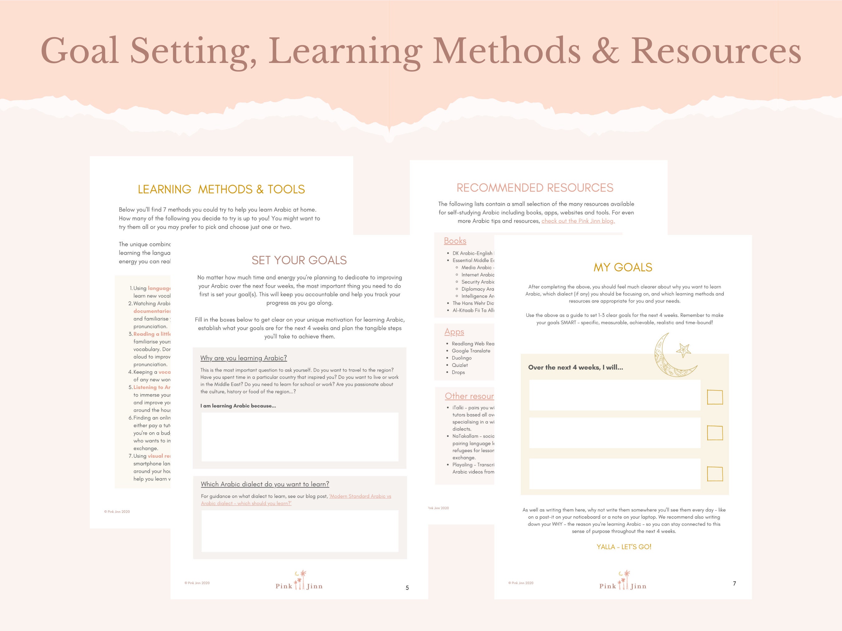 4 Week Arabic Language Study Planner Digital Download - Etsy UK