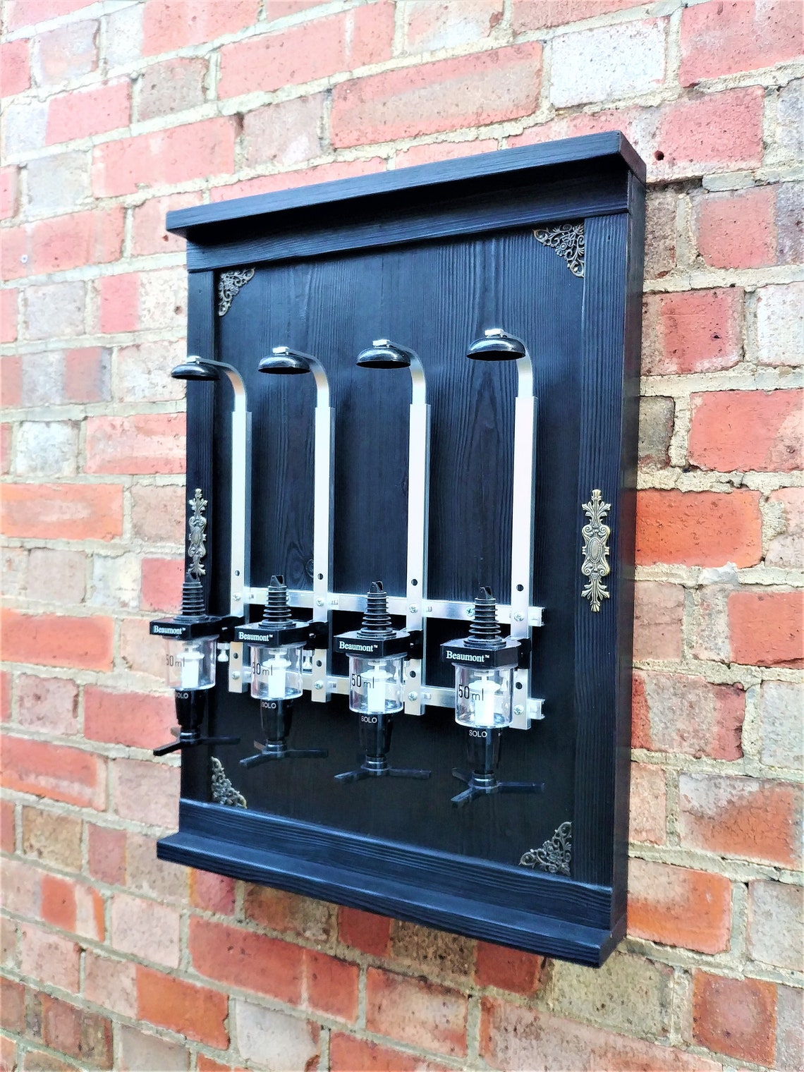Wall Alcohol Dispenser / Wood Massive Bar/liquor Dispenser/ 4 Bottle ...