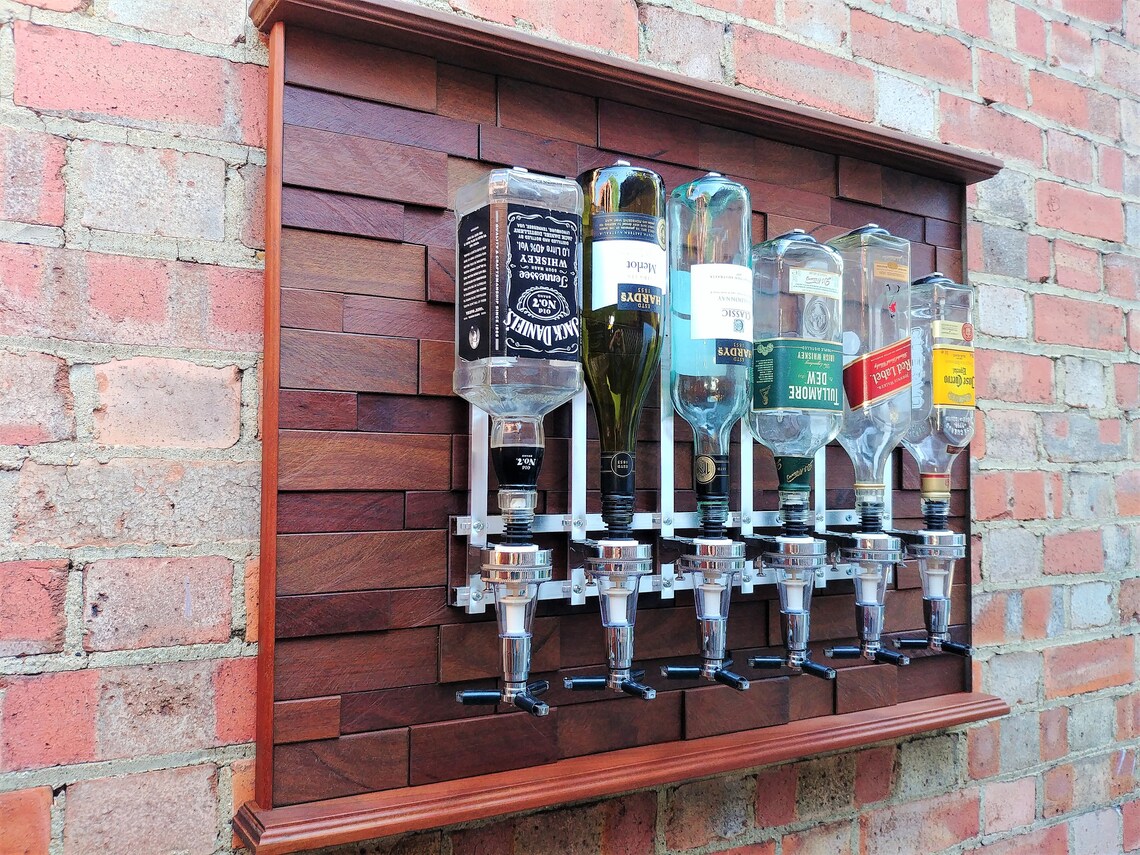 Home Whiskey Bar/Wood Wall Art/Alcohol Dispenser/Whiskey | Etsy