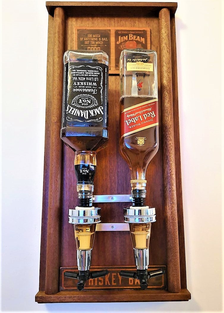 Whiskey&liquor Dispenser/ Wall Alcohol Dispenser /2 Bottles | Etsy
