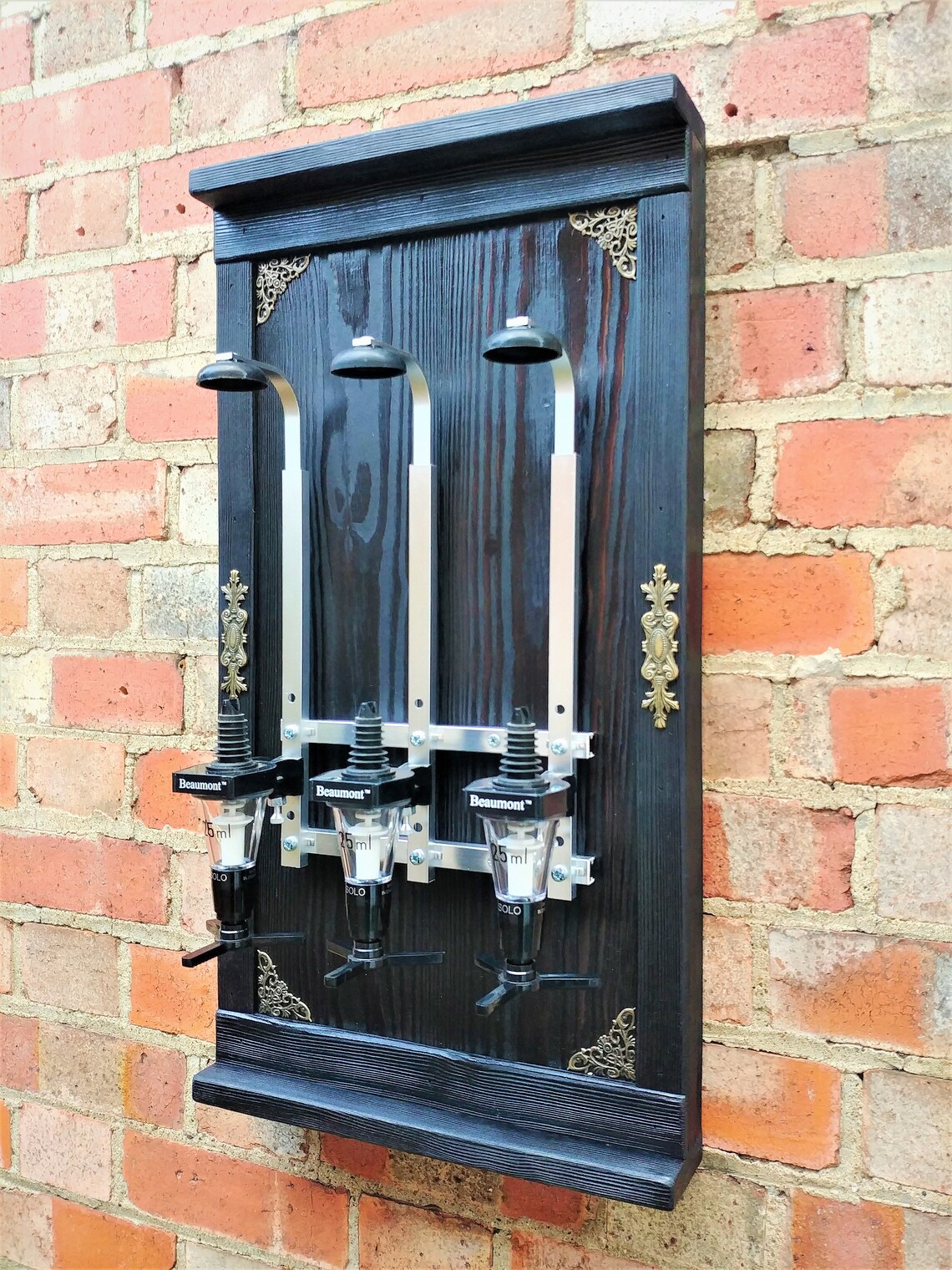 Wall Alcohol Dispenser /black Colour Wood Massive Bar/alcohol Dispenser ...