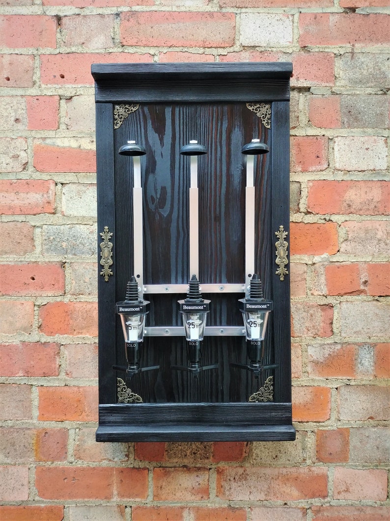 Wall Alcohol Dispenser /black Colour Wood Massive Bar/alcohol Dispenser ...