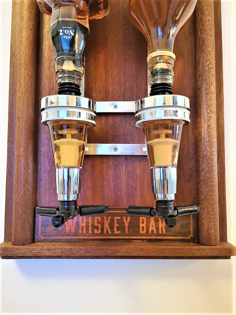 Whiskey&liquor Dispenser/ Wall Alcohol Dispenser /2 Bottles | Etsy