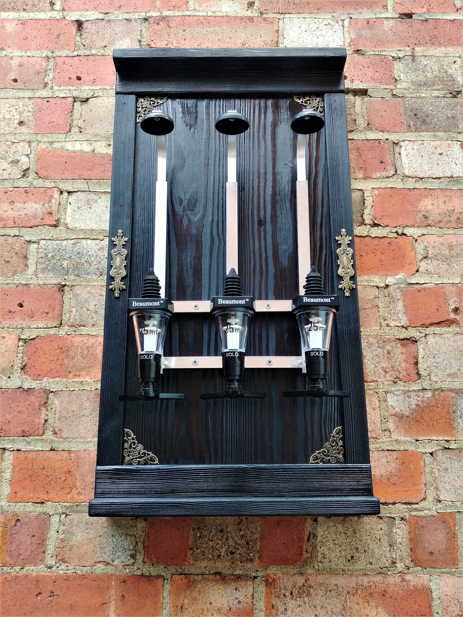 Wall Alcohol Dispenser /black Colour Wood Massive Bar/alcohol Dispenser ...