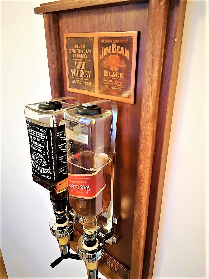 Whiskey&Liquor Dispenser/ wall alcohol dispenser /2 bottles | Etsy