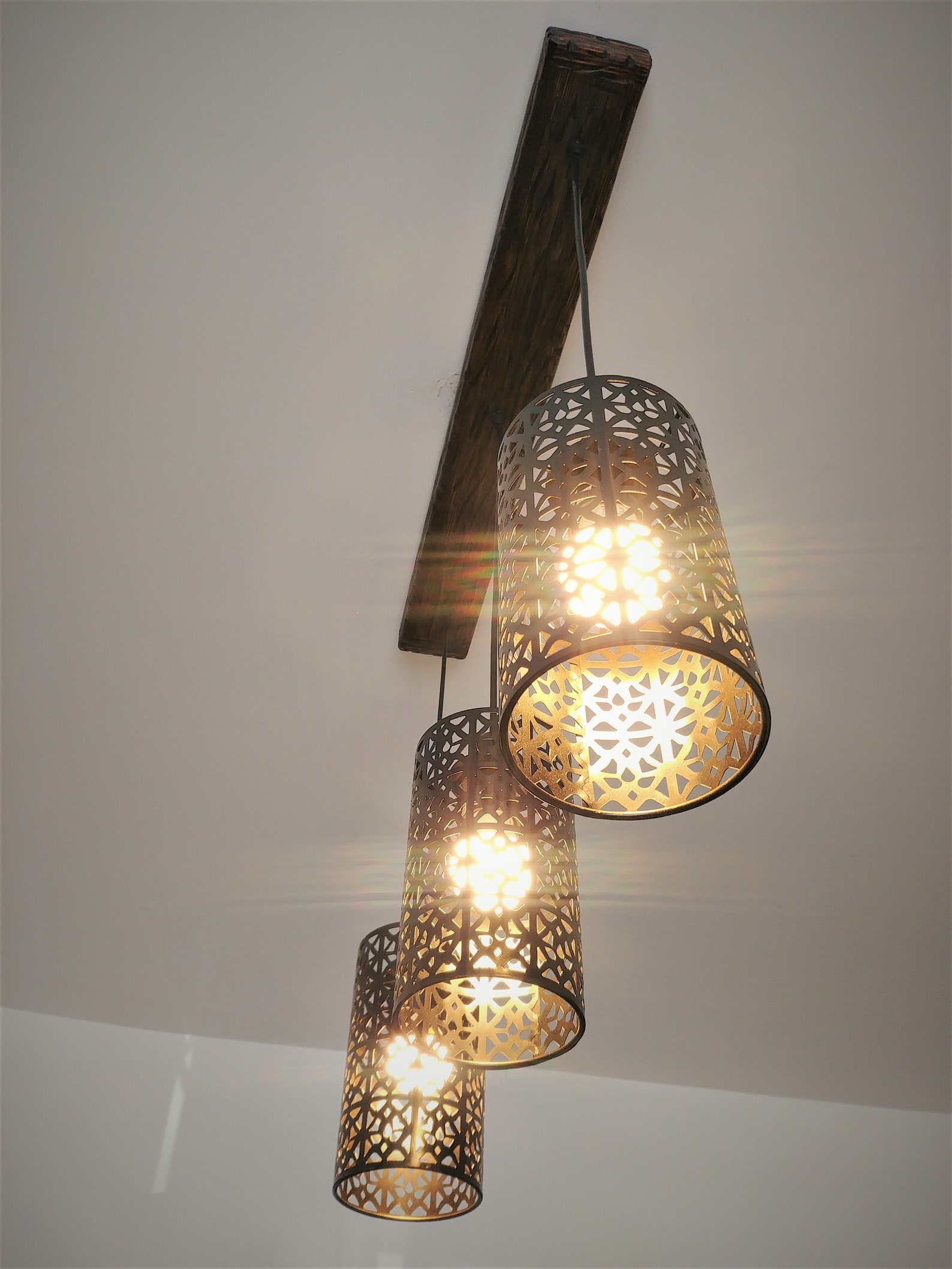 Farmhouse Wood Pendant Light Fixture / 3 Pendant Lights Rustic Kitchen ...