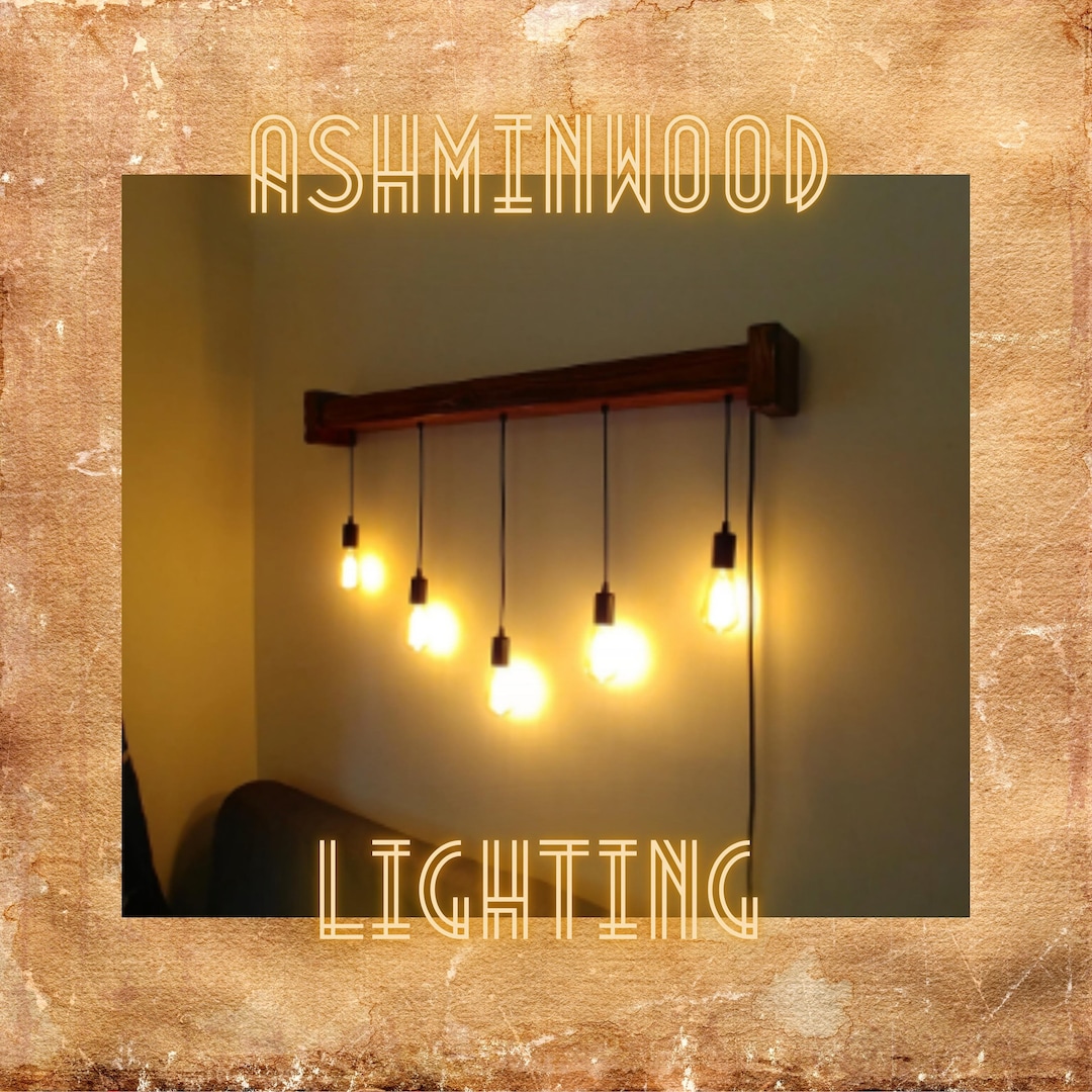 Wall Light,wood Fixture,wood Industrial Light,reclaimed Wood,wall ...