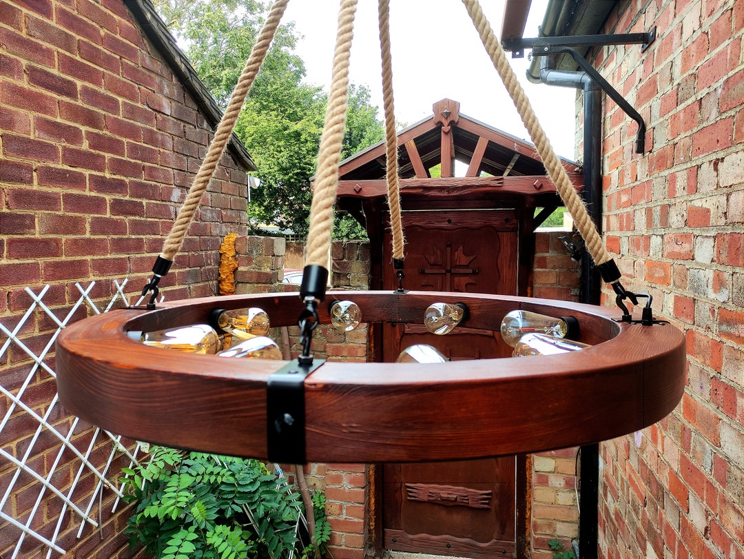 Farmhouse Wheel Chandelier / 8 Bulbs Chandelier / Rustic - Etsy