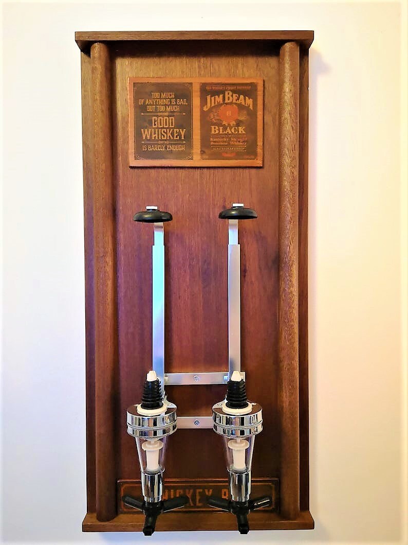 Whiskey&liquor Dispenser/ Wall Alcohol Dispenser /2 Bottles Holder ...