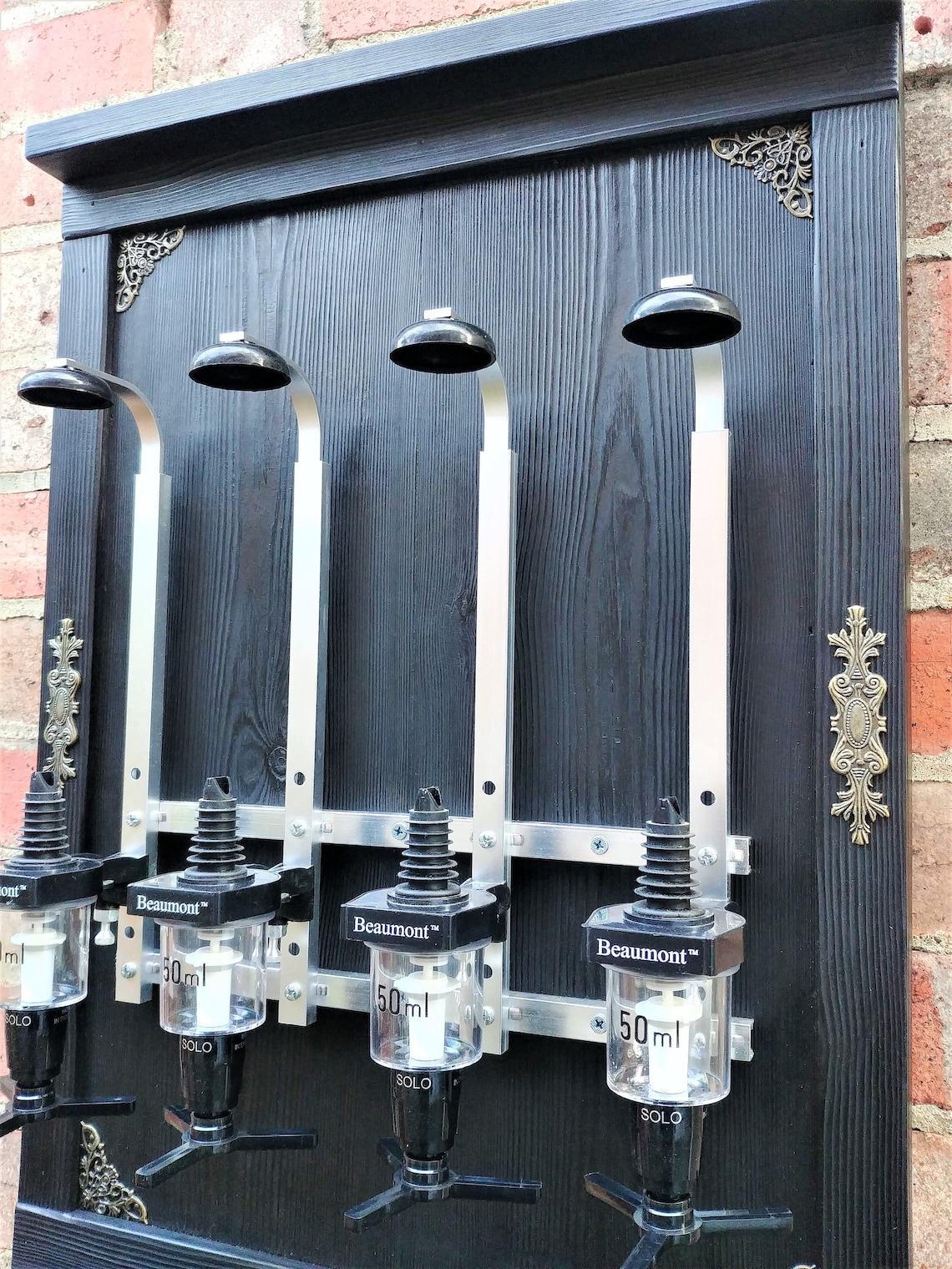 Wall Alcohol Dispenser / Wood Massive Bar/liquor Dispenser/ 4 Bottle ...