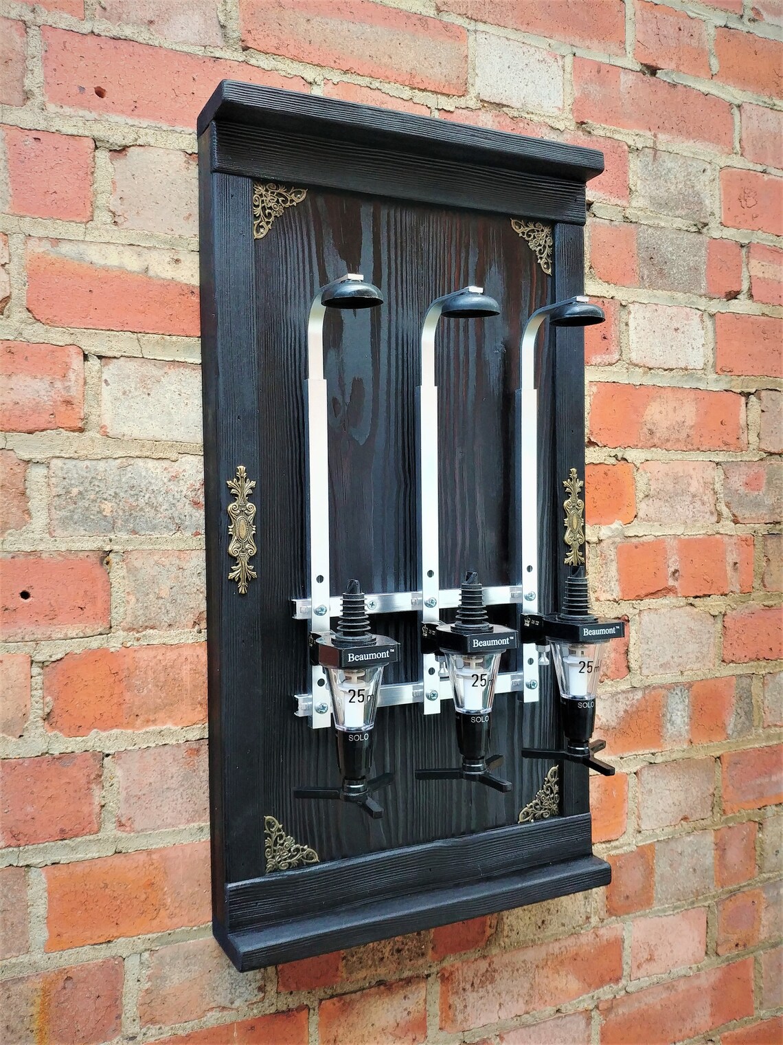Wall Alcohol Dispenser /black Colour Wood Massive Bar/alcohol Dispenser ...