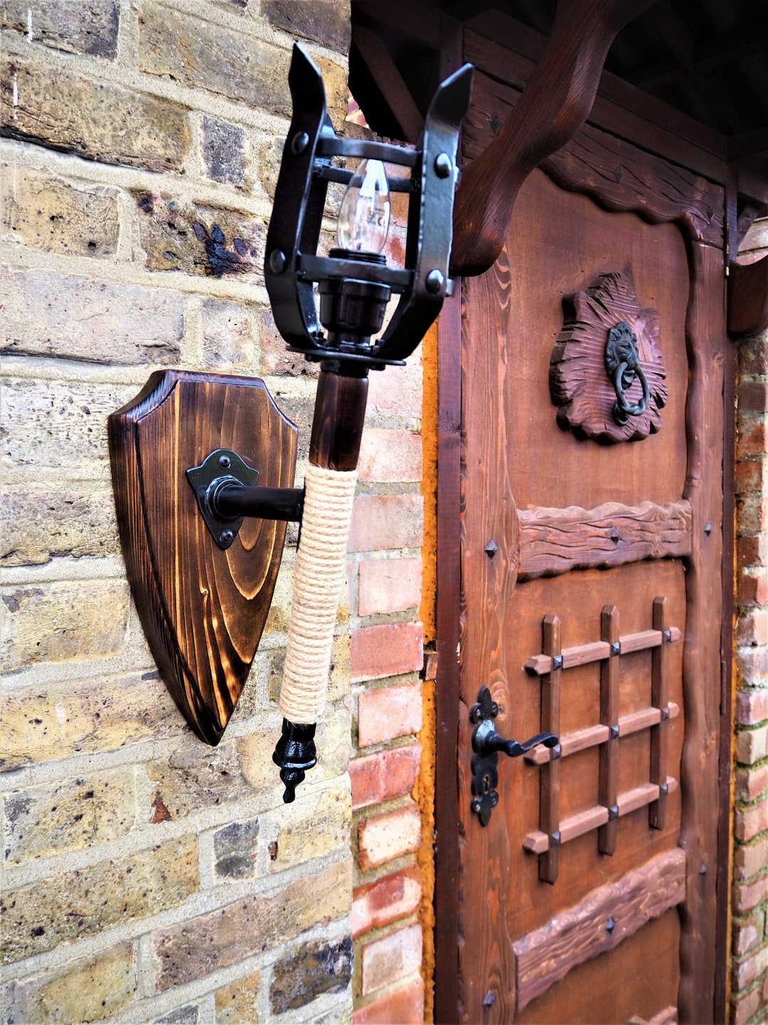 Wall Light, Wall Sconce, English Torch, Medieval Sconce Torch, Wrought ...