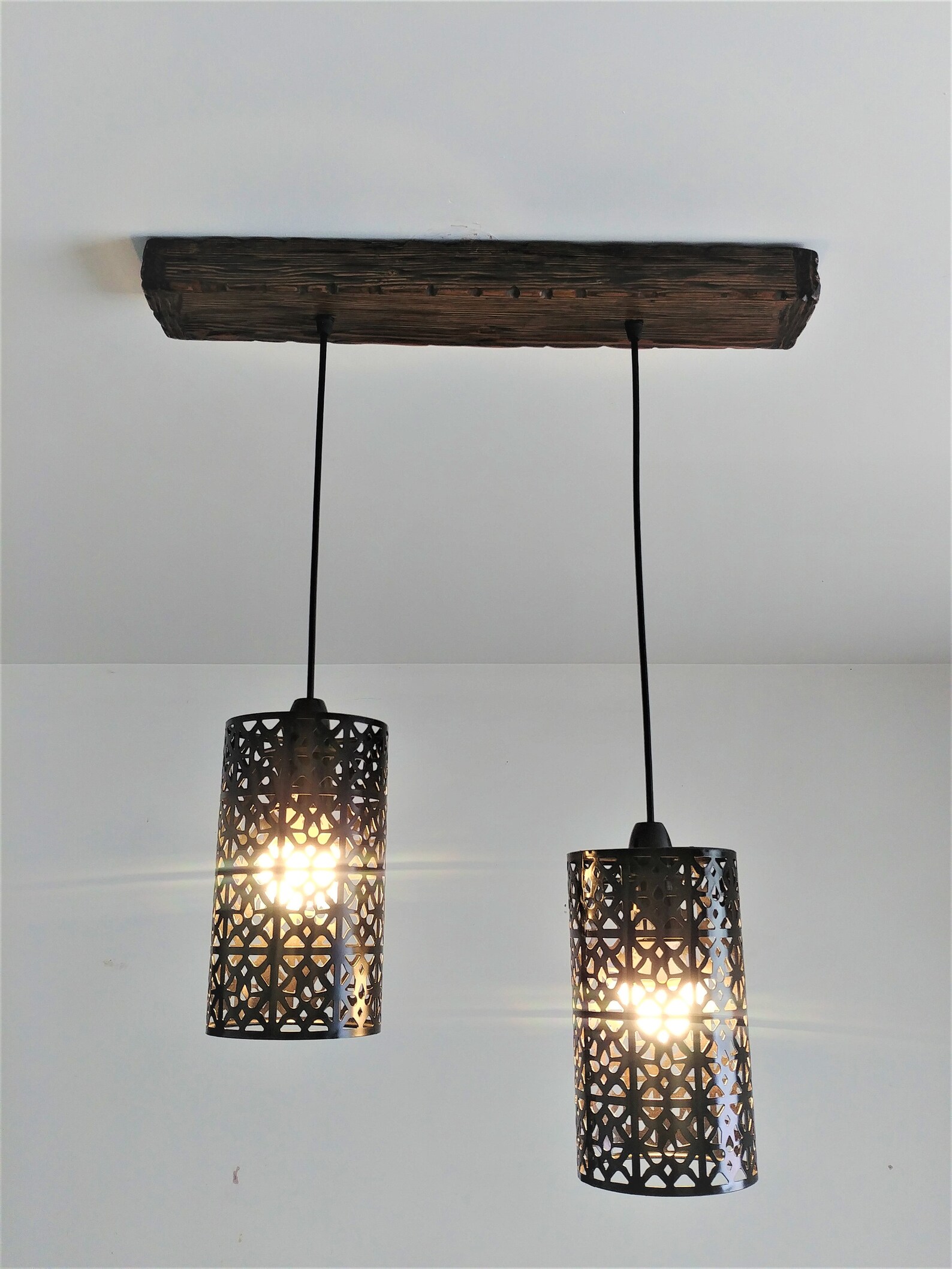 Farmhouse Wood Pendant Light Fixture/rustic Style - Etsy