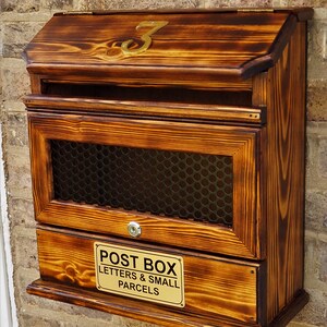 Mailbox Large, Wooden Post Box, Wall Mounted Mailbox, Handmade Letter ...