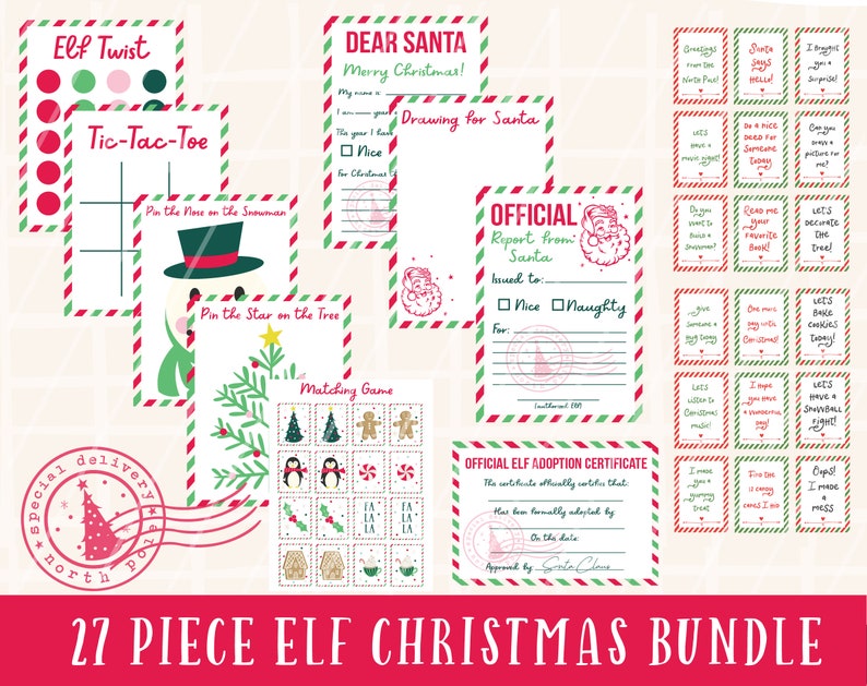 Printable Elf Bundle / Digital Download / Christmas Elf Props / Elf ...