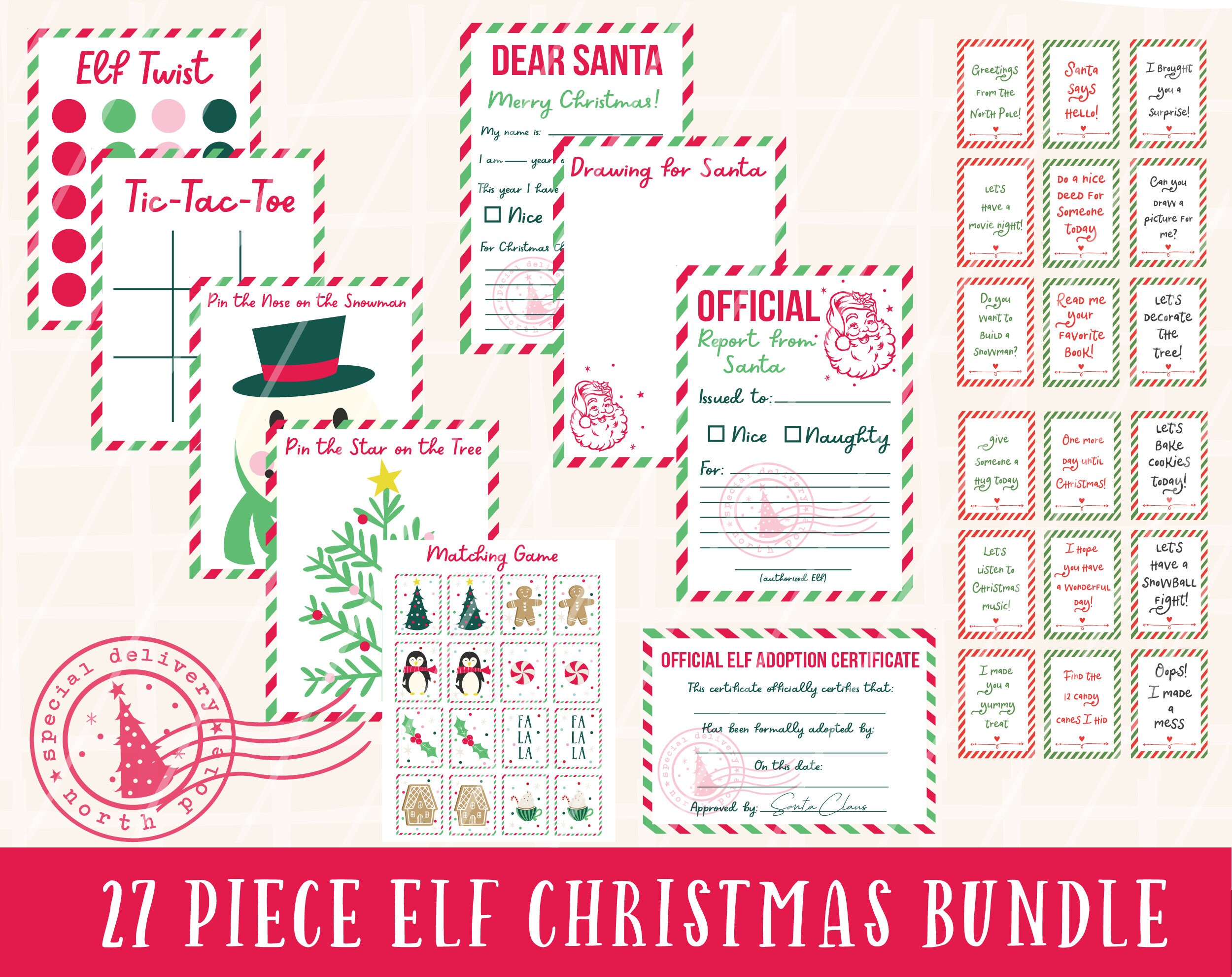 Printable Elf Bundle / Digital Download / Christmas Elf Props / Elf ...