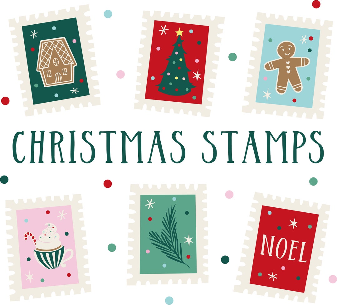 Christmas Stamps / Stamps Clip Art / Holiday Clip Art / Postage Stamps ...