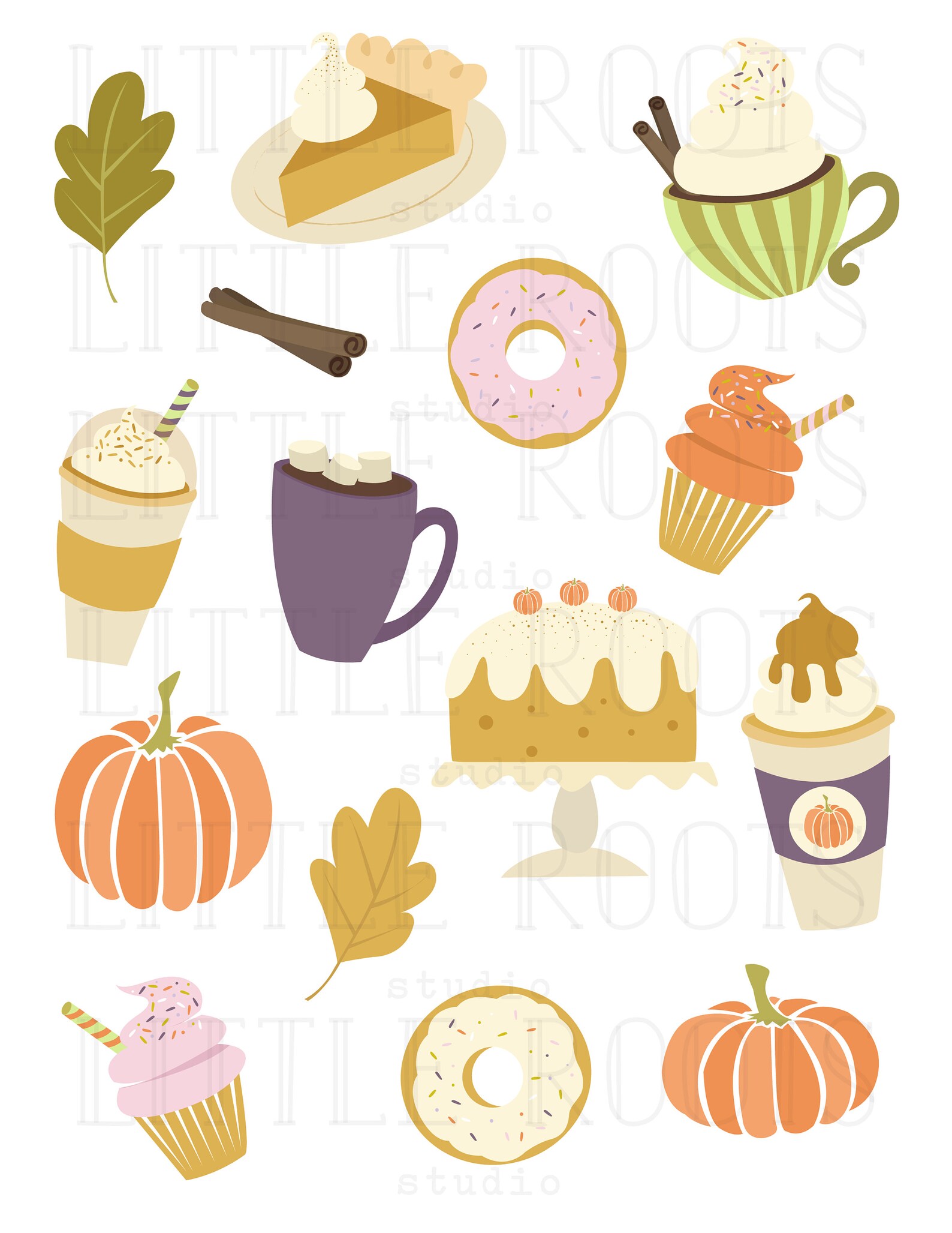 Pumpkin Spice Clipart / Pumpkin Spice / Autumn Stickers / - Etsy