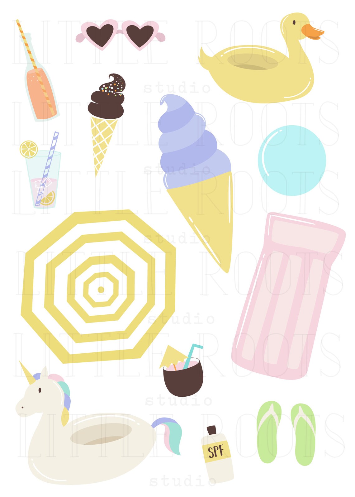 Pool Party Clip Art / Summer Clip Art / Summer Party / Digital Download ...