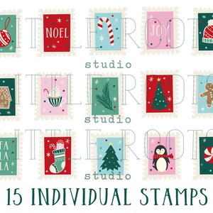 Christmas Stamps / Stamps Clip Art / Holiday Clip Art / Postage Stamps ...