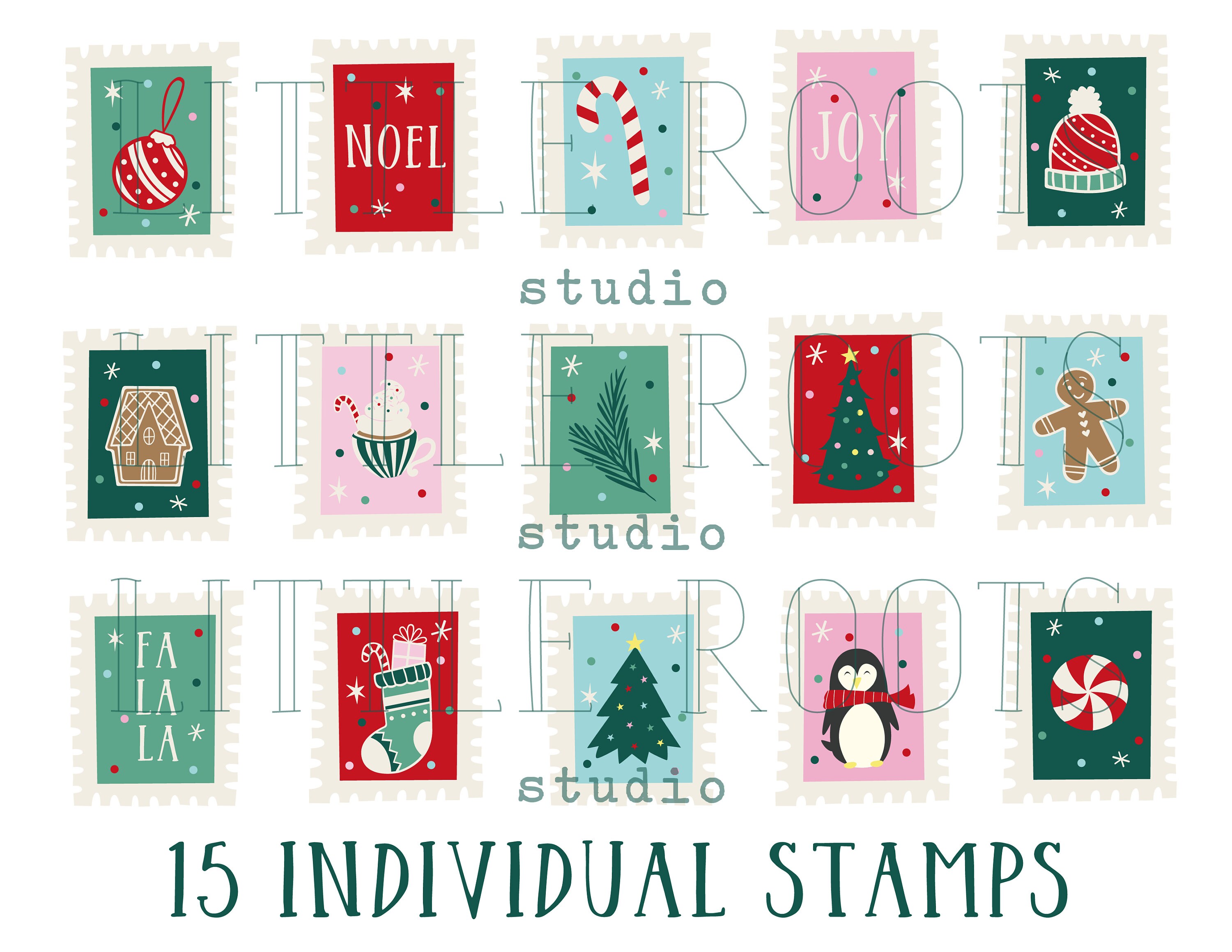 Christmas Stamps / Stamps Clip Art / Holiday Clip Art / Postage Stamps ...