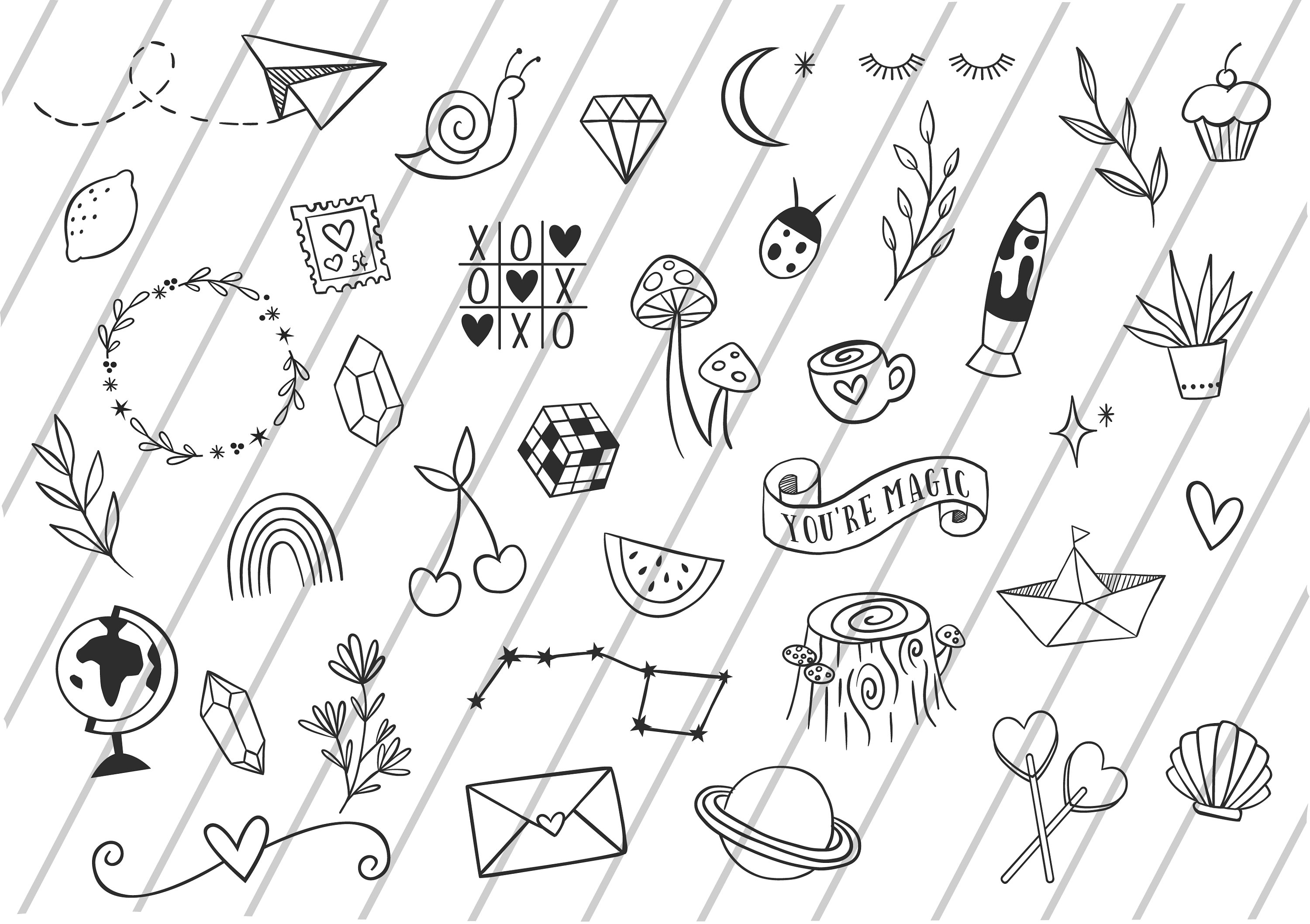 37 Happy Doodles Clip Art / Hand Drawn Doodles / Cute Drawings for ...