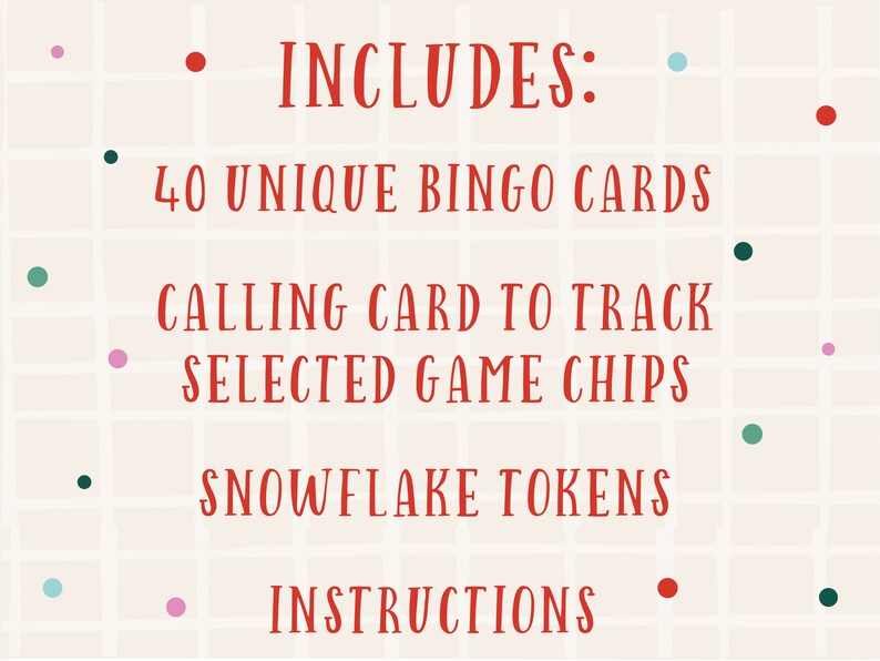 Christmas Bingo / Bingo Printable / 40 Unique Bingo Cards / Christmas ...