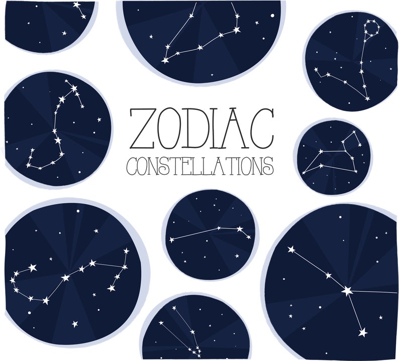 Zodiac Clipart / Zodiac Constellation / Astrology Art / Planner ...